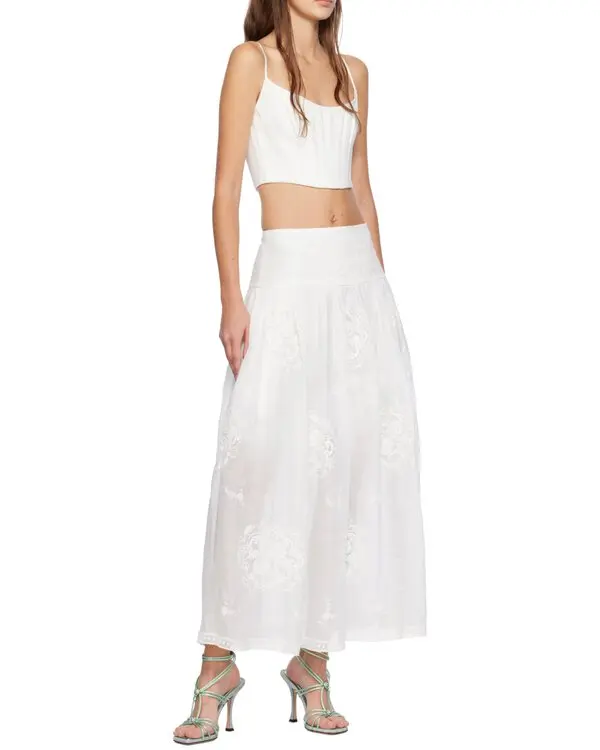 Zimmermann Alight Floral-pattern Linen Corset Top