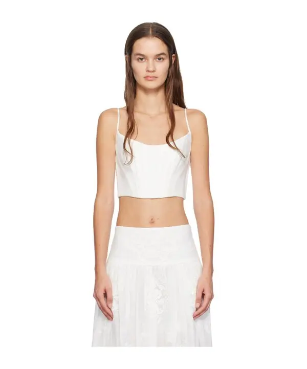 Zimmermann Alight Floral-pattern Linen Corset Top