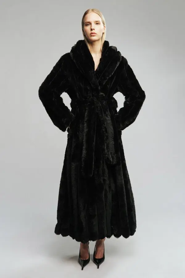 Bardot Marta Faux Fur Longline Coat