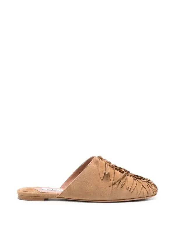 AQUAZZURA Pantofole Frangia "maverick - Brown