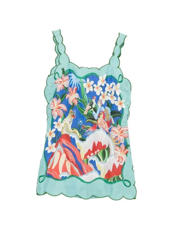 Farm Rio Mini Dress Senza Iche "garden Of Life - Multi
