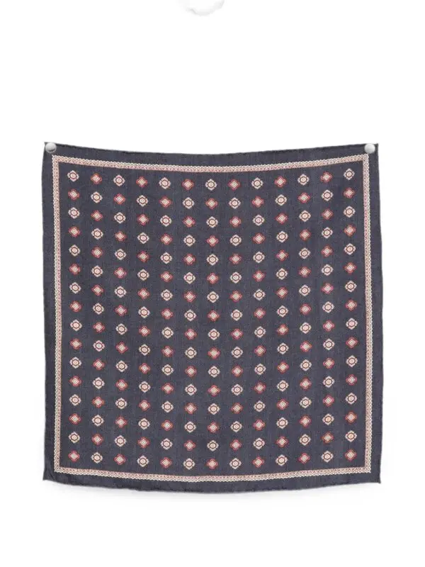 Brunello Cucinelli Sciarpa 100% Seta "pocket Square - Blue