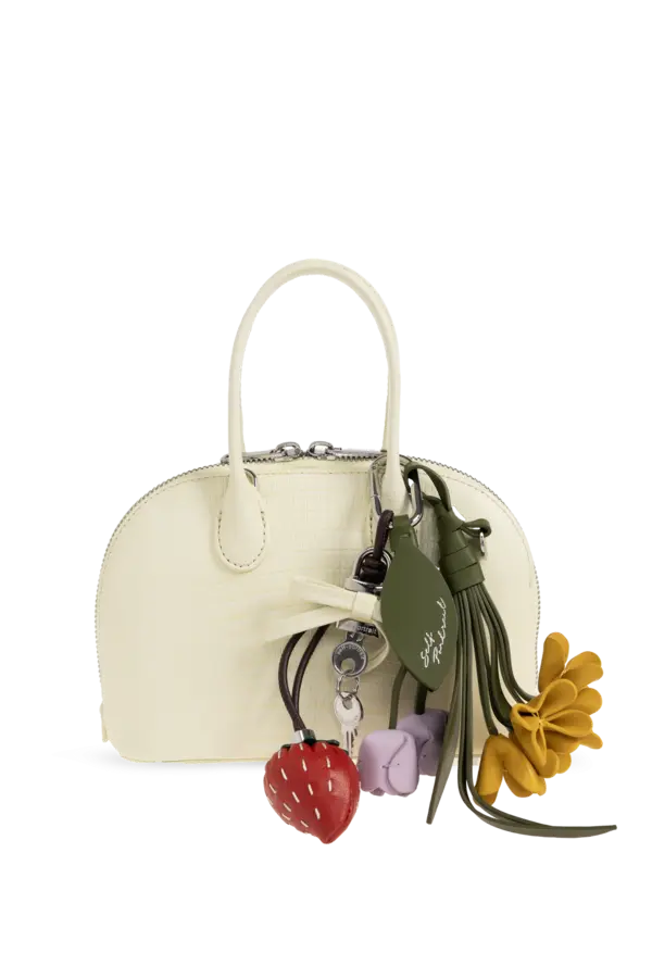 SELF-PORTRAIT Leather Bag With Keychain - Yellow