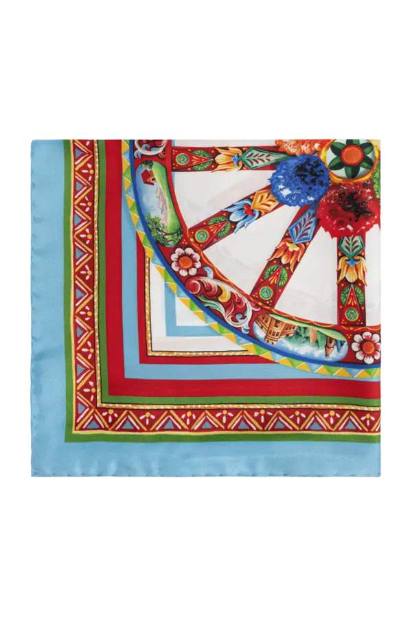 Dolce & Gabbana Silk Scarf With 'carretto' Print - Multicolour