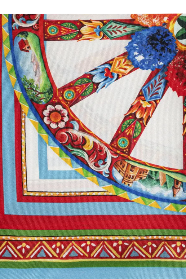 Dolce & Gabbana Silk Scarf With 'carretto' Print