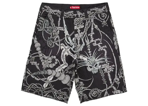 Supreme Wombat Embroidered Work Short - Black