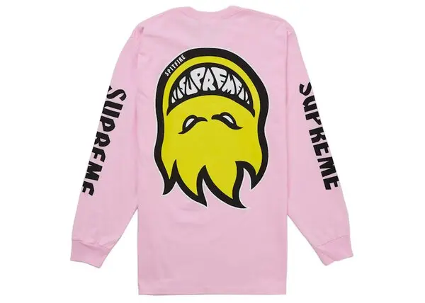 Supreme Spitfire Bighead Long Sleeve Tee Shirt - Pink