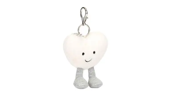 JELLYCAT Amuseables Cream Heart Bag Charm