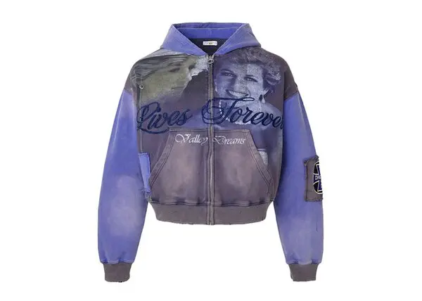 VALE FOREVER Queen Zip Up Hoodie - Blue