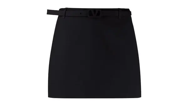 Valentino Garavani Garavani Highwaisted Belted Skirt - Black