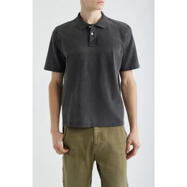 CORRIDOR Brushed Cotton Piqué Polo - Blk