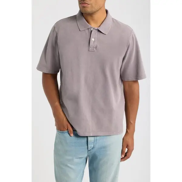 CORRIDOR Brushed Cotton Piqué Polo - Dusk