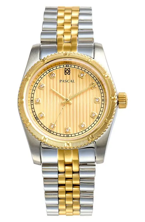 PASCAL Diamond Stainless Steel Bracelet Watch - Gold