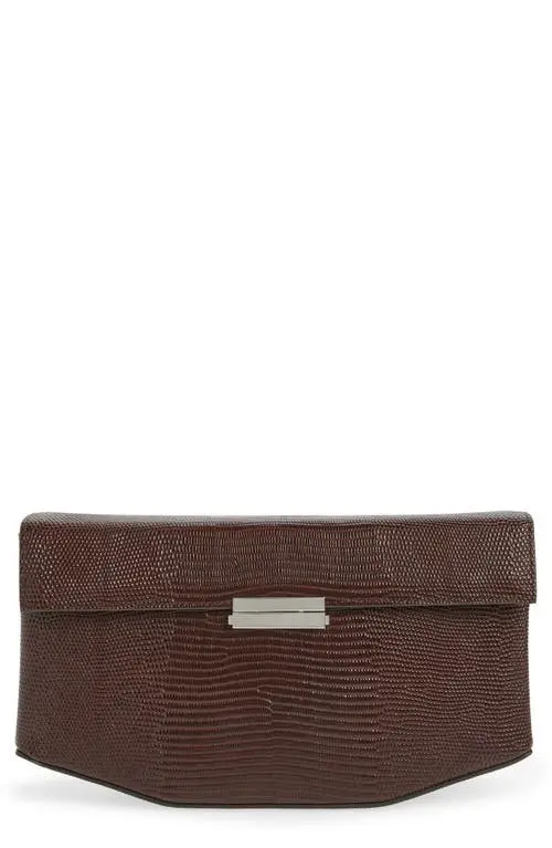 TOTEME Lizard Embossed Leather Top Handle Bag - Brown