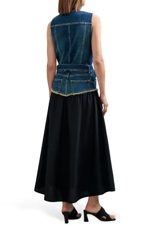 Desigual Denim Vest Midi Dress With Belt