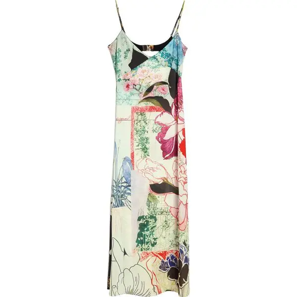 Desigual Patchwork Print Slipdress - Ivory Multi