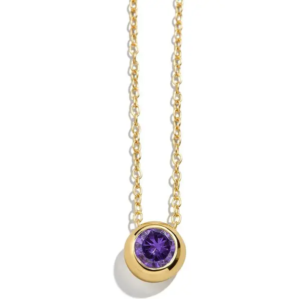 Baublebar 18k Gold Plated Birthstone Pendant Necklace - Amethyst