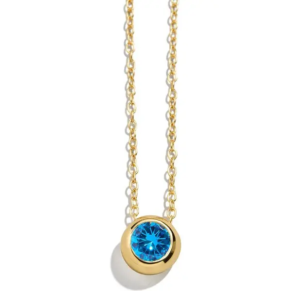 Baublebar 18k Gold Plated Birthstone Pendant Necklace - Dark Blue