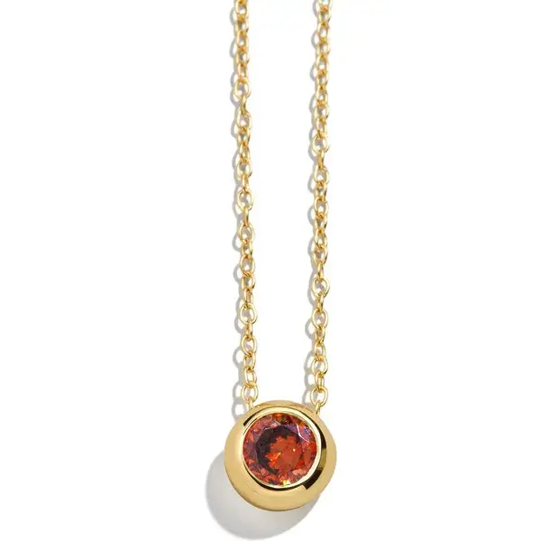 Baublebar 18k Gold Plated Birthstone Pendant Necklace - Dark Red