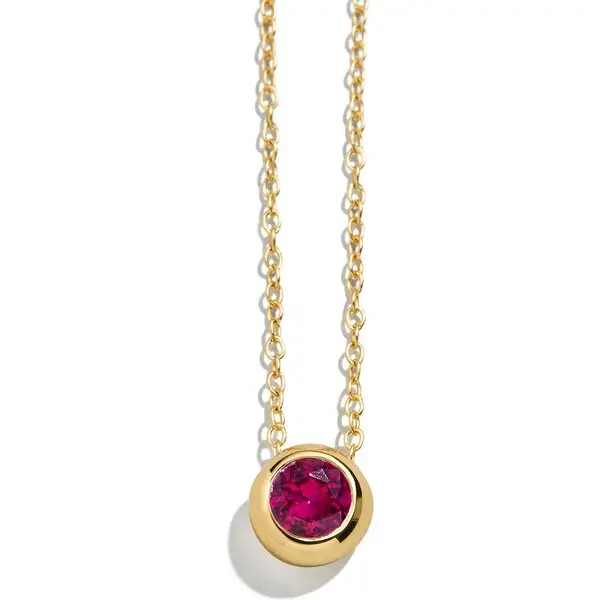 Baublebar 18k Gold Plated Birthstone Pendant Necklace - Red