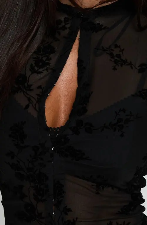 Princess Polly Kelira Keyhole Sheer Sleeveless Top