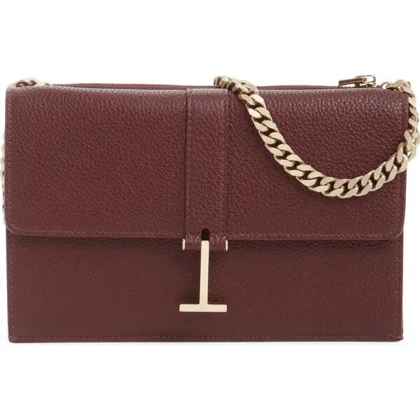 TOM FORD Mini Kara Grain Leather Shoulder Bag - Lost Cherry