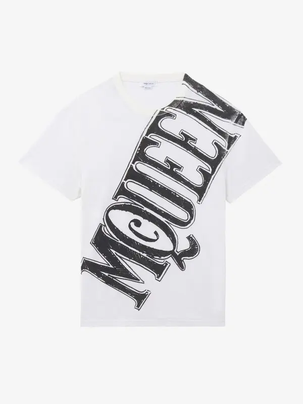 Alexander McQueen Sketch Logo Print T-shirt - White/black