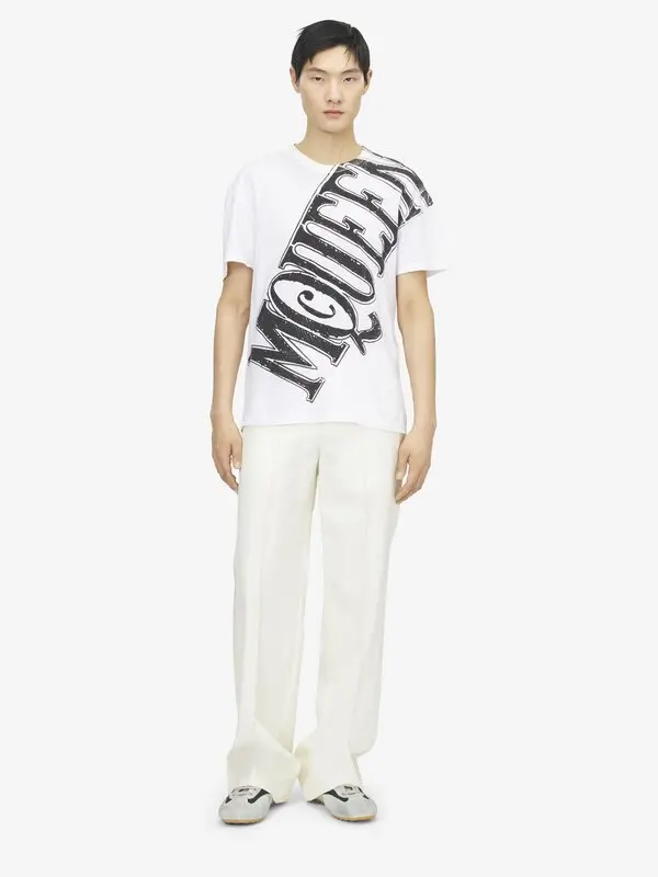 Alexander McQueen Sketch Logo Print T-shirt - White/black