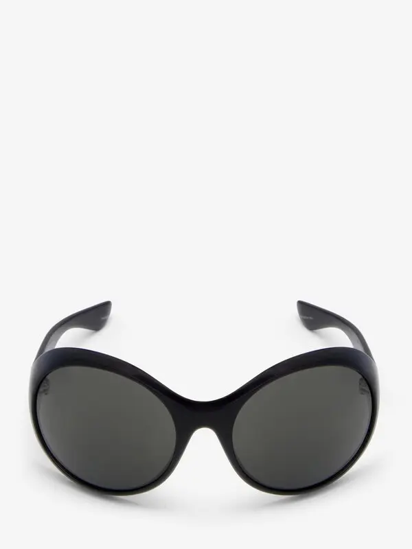 Alexander McQueen Kate Round Sunglasses - Black/grey