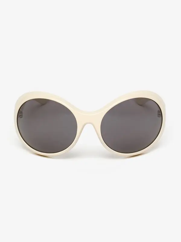 Alexander McQueen Kate Round Sunglasses - Ivory