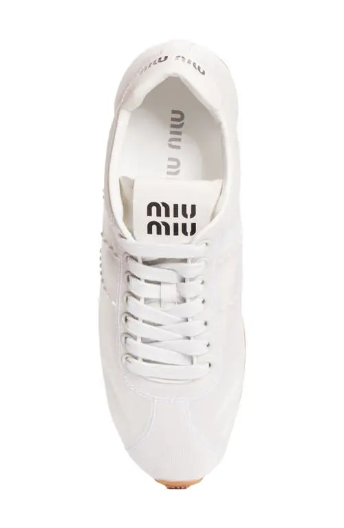 Miu Miu Plume Mesh Sneaker - Bianco