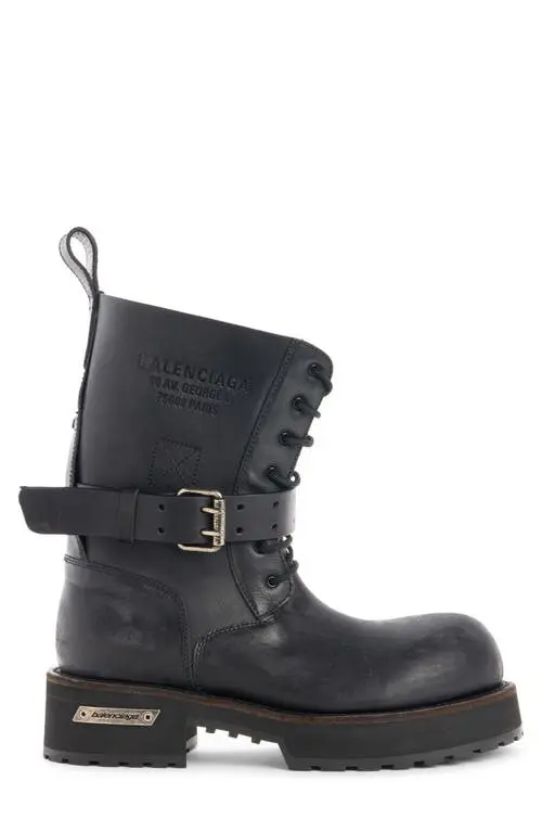 Balenciaga Venom Lace-up Buckled Boots