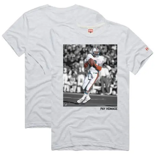 HOMAGE Dan Marino Miami Dolphins Graphic T-shirt - Ash
