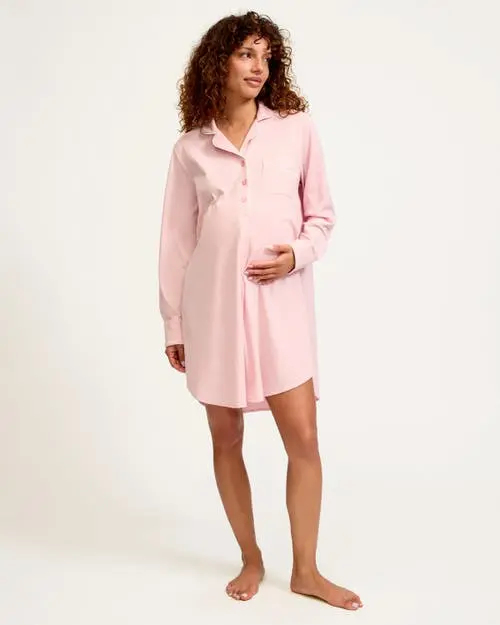 PETITE PLUME Pima Maternity Nightshirt - Pink