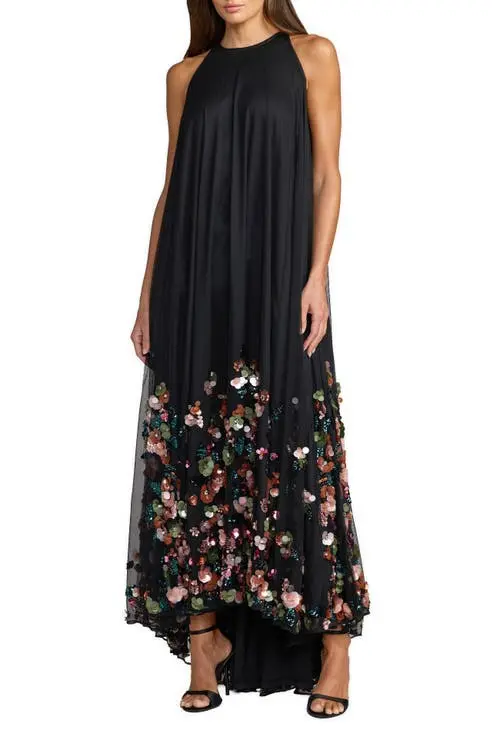 Mac Duggal Embellished High-low Gown - Black Multi