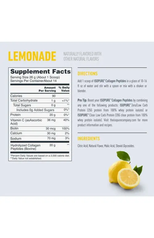 ISOPURE Collagen, Lemonade