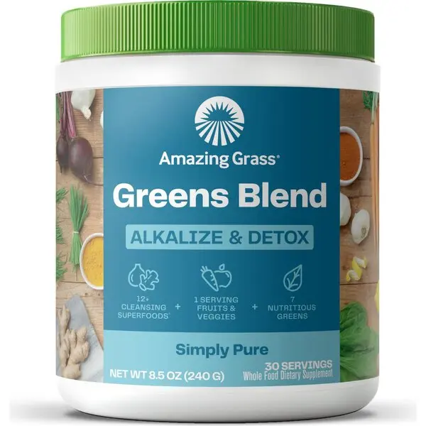 AMAZING GRASS Greens Blend Smoothie Mix With Super Greens, Beet Root Powder, Digestive Enzymes, Prebiotics, And Probiotics - None
