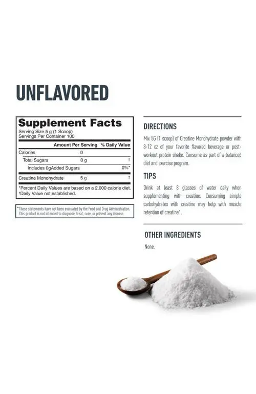 ISOPURE Creatine Monohydrate Unflavored 1.1 Lb
