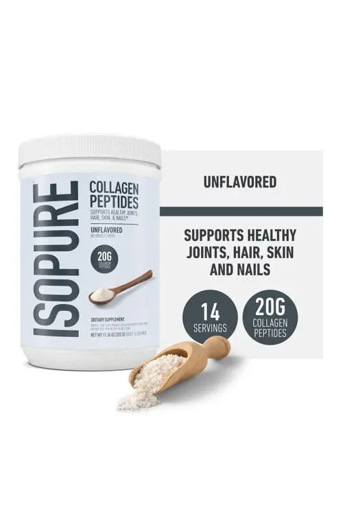ISOPURE Collagen Peptides Powder With Vitamin C And Biotin, 20g Collagen Per Serving - None