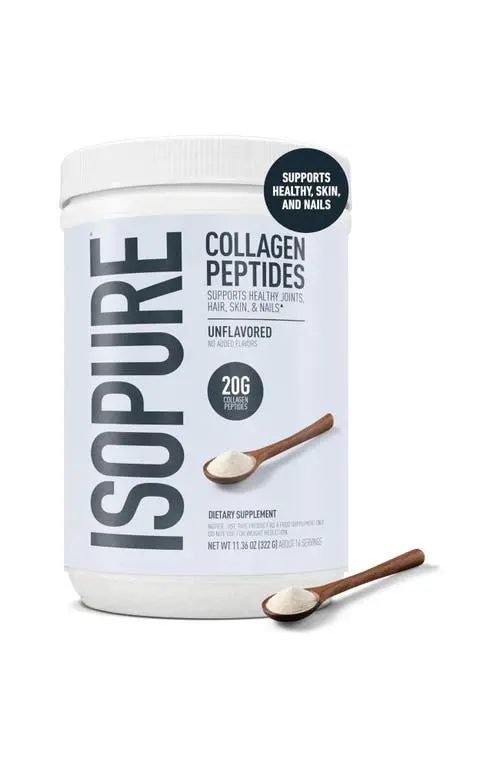 ISOPURE Collagen Peptides Powder With Vitamin C And Biotin, 20g Collagen Per Serving