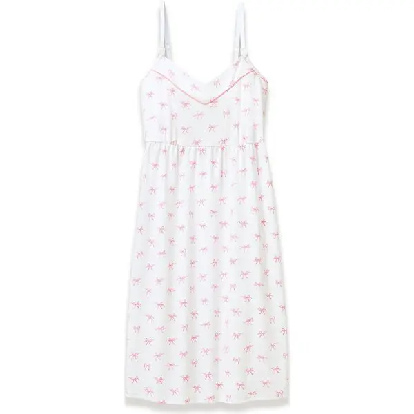 PETITE PLUME Pima Cotton Maternity Nightgown In Blushing Bows