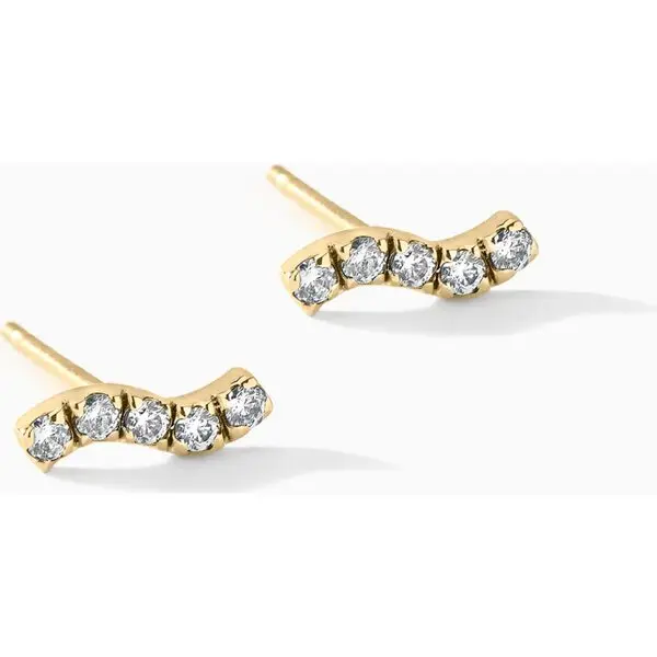 ORA ANA The Wave Stud Earrings - Gold