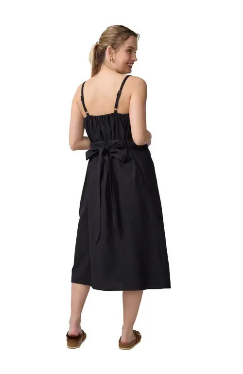 INGRID & ISABEL Ribbed Halter Active Dress - Black