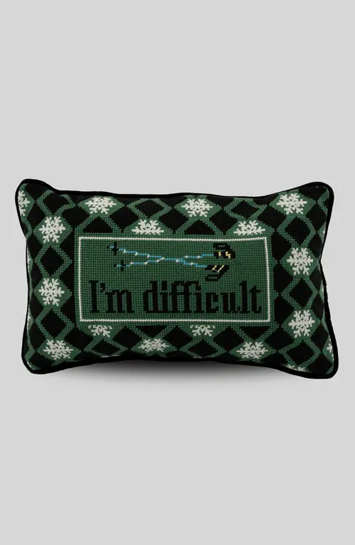 FURBISH I'm Difficult Needlepoint Pillow