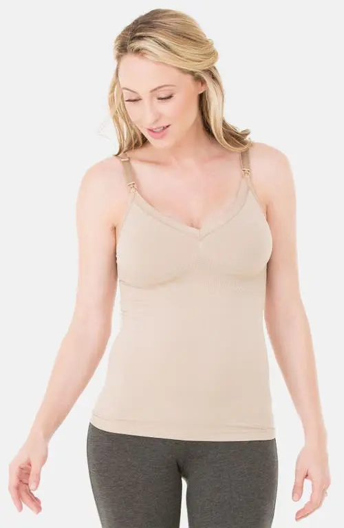 Ingrid & Isabel® Ingrid & Isabel Pointelle Knit Maternity Midi Slip Dress - Nude