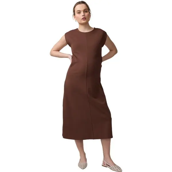INGRID & ISABEL V-neck Wide Leg Knit Jumpsuit - Dark Brown