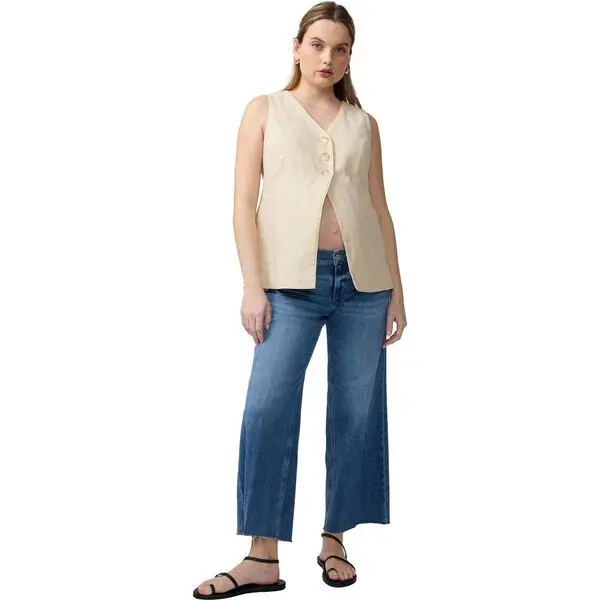 INGRID & ISABEL Linen Fashion Vest - Oat