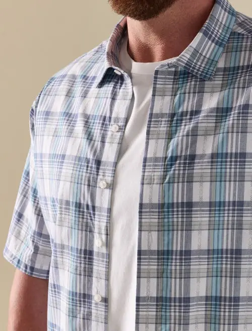 TRUE NATION BY DXL Big & Tall Western Plaid Sport Shirt