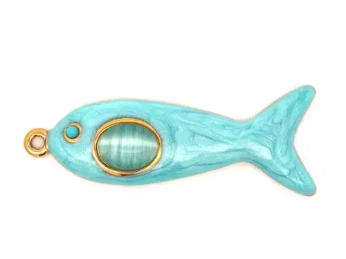 GEMINI JEWELRY Enamel Fish Pendant