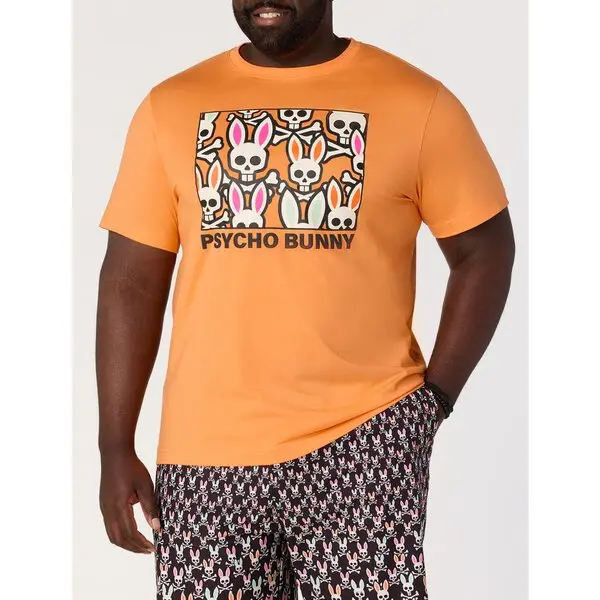 Psycho Bunny Big & Tall Byron Graphic Tee - Orange